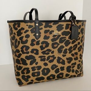Coach | Bags | Coach Leopard Print Reversible City Tote | Poshmark